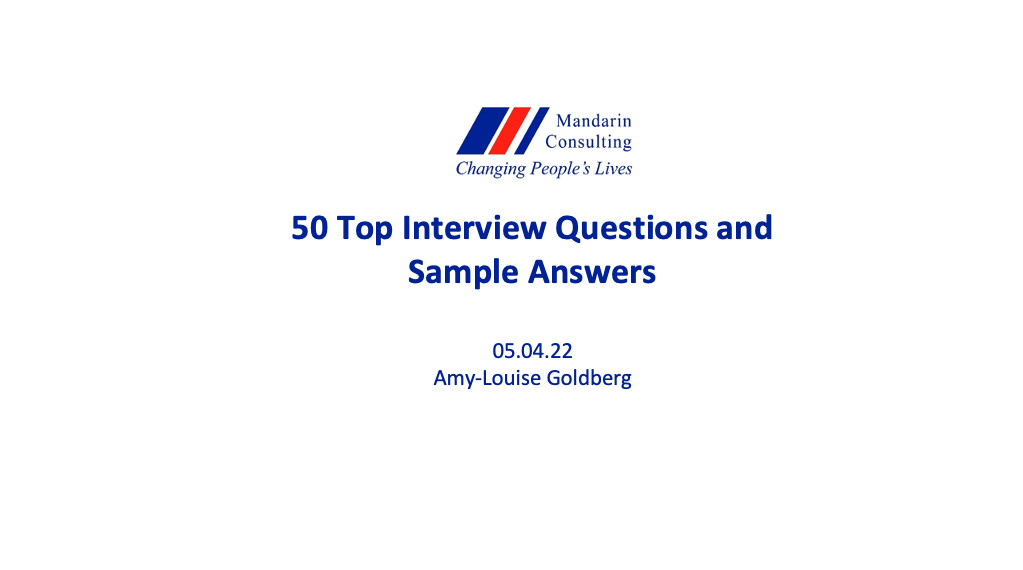 05.04.22 50 Top Interview Questions and Sample Answers - The 2022 Guide ...